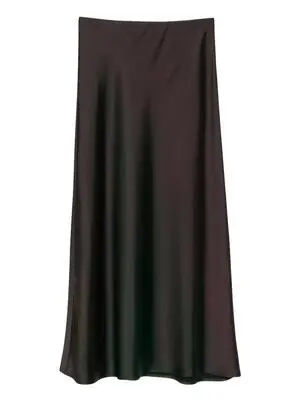Imperial Satin-finish Maxi Skirt - Brown