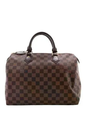 LOUIS VUITTON Damier Speedy 30 Satchel - Brown