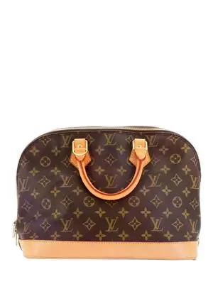 LOUIS VUITTON Alma Handbag Monogram Canvas Satchel - Brown