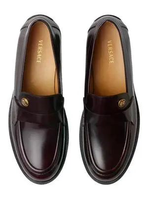 Versace Manu Leather Loafers - Brown