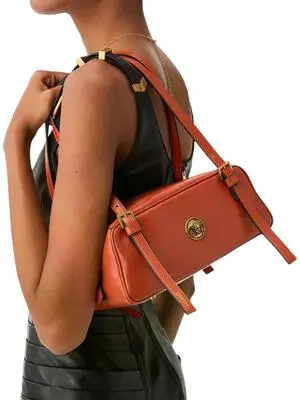Versace Versace Emblème Nappa Bowling Bag Orange