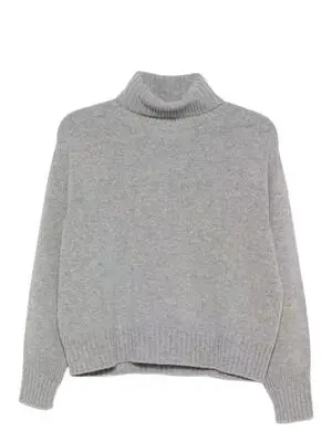 VANISE Roll-neck Knitted Sweater - Grey