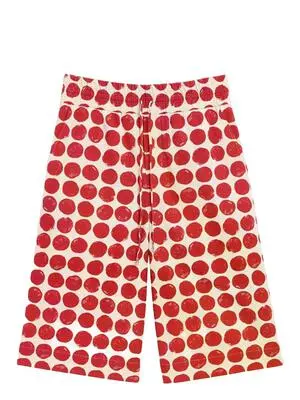 AMI Paris Cotton Elasticated Large Bermuda Shorts - Red
