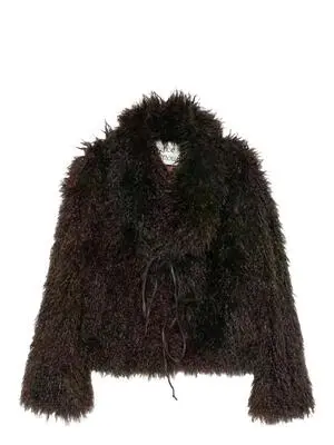 Source Unknown Hathi Belted Faux-fur Jacket - Brown