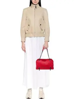 Bottega Veneta Nappa Intrecciato Duo Shoulder Bag - Red