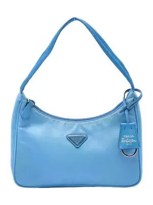 Prada Prada Mini Tessuto Re-Edition 2000 Shoulder Bag Blue