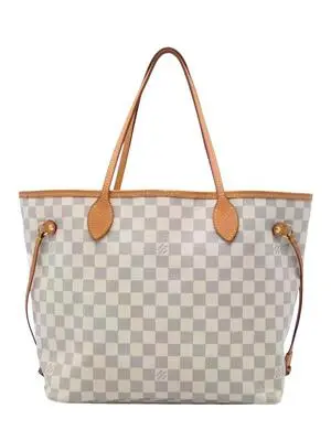 LOUIS VUITTON Louis Vuitton Damier Azur Neverfull MM Tote Bag White