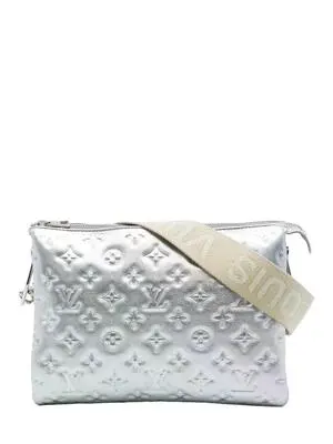 LOUIS VUITTON Louis Vuitton Monogram Embossed Puffy Lambskin Coussin PM Satchel Silver