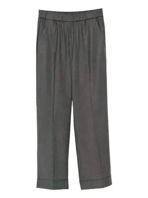 ROSSO 35 Elasticated-waistband Turned-up-cuff Trousers - Grey