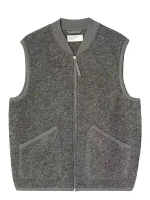 Universal Works Zip-up Ribbed-collar Waistcoat - Grey
