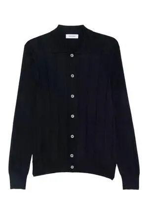 GRAN SASSO Ribbed-knit Cardigan - Blue