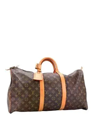 LOUIS VUITTON Monogram Canvas Keepall 50 Travel Bag - Brown