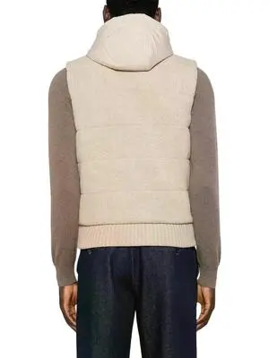 GRAN SASSO Quilted Hooded Gilet - Neutrals