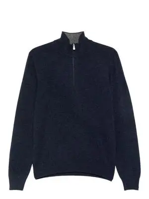 GRAN SASSO Quarter-zip Knitted Sweater - Blue