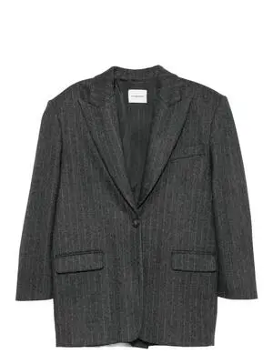 Andamane Teresa Pinstripe Oversized Blazer - Grey