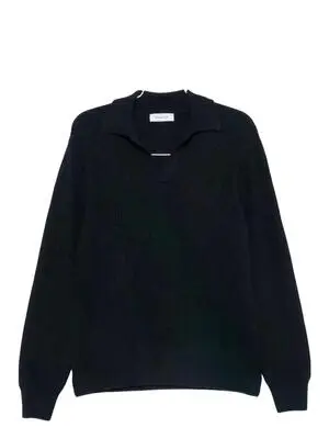 GRAN SASSO Ribbed-knit Polo-collar Sweater - Blue