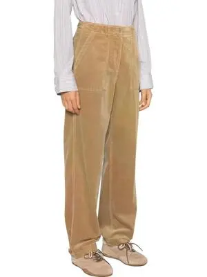 Aspesi Corduroy Straight-leg Trousers - Neutrals