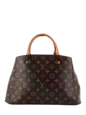 LOUIS VUITTON Louis Vuitton Monogram Canvas Montaigne MM Tote Bag Brown
