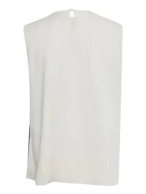 Carolina Herrera Colorblock Crepe Blouse - Black