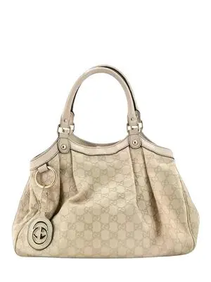 Gucci Sukey Ssima Leather Medium Tote Bag - Neutrals