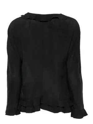 GUCCI Gucci 2000s Ruffled V-Neck Blouse