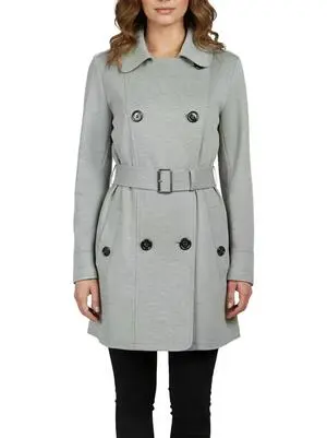 Burberry Double-breasted Belted Trench Coat - Grey