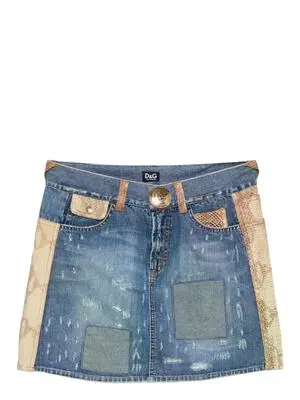 DOLCE & GABBANA Dolce & Gabbana Patchwork Denim Skirt