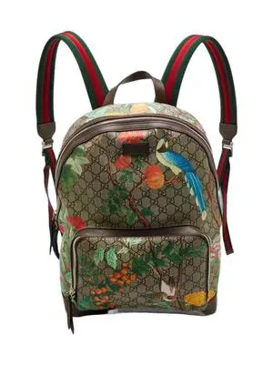 Gucci Gg Supreme Tian Print Backpack - Neutrals