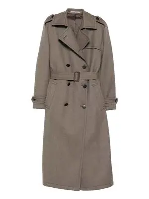 Tagliatore Double-breasted Belted Coat - Brown