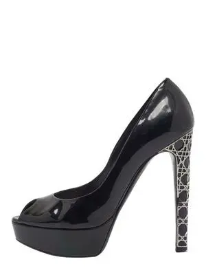 Dior Cannage Peep-toe Pumps - Black