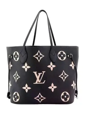 LOUIS VUITTON Louis Vuitton Neverfull NM Bicolor Monogram Empreinte Giant MM Tote Bag Black