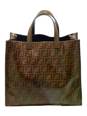 Fendi Logo Mania Zucca Tote Bag - Brown