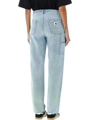 Carhartt Work In Progress Pierce Stone-washed Logo-patch Jeans - Blue