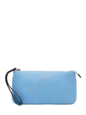 Gucci 2000-2015 Pebbled Calfskin Swing Wristlet Pouch Blue