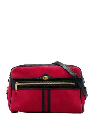 Gucci Gucci Suede Web Ophidia Crossbody Bag Red