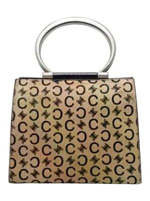 Celine Macadam Pony Hair Top Handle Handbag - Brown