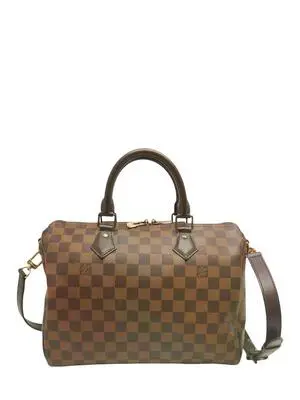 LOUIS VUITTON Damier Ebene Speedy Bandouliere 30 Satchel - Brown