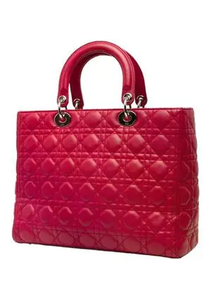 Dior Lambskin Cannage Satchel - Pink