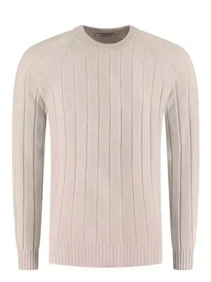 GRAN SASSO Ribbed-knit Raglan-sleeve Pullover - Neutrals