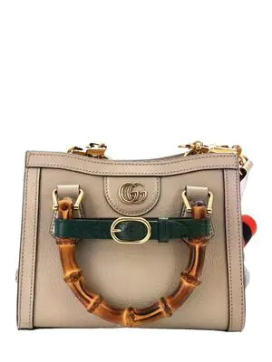 Gucci Diana Mini Bamboo Handle Tote Crossbody Bag - Neutrals
