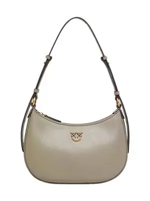 Pinko Leather Half Moon Shoulder Bag - Neutrals
