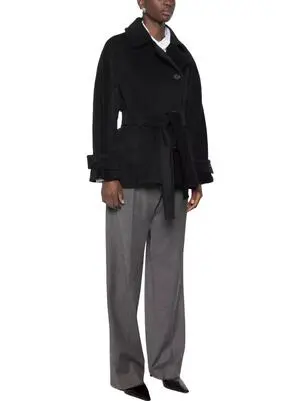 Marella Belted Wool Coat - Black