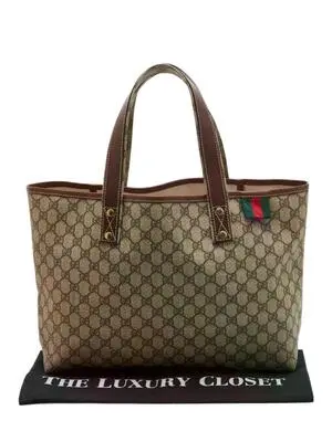 Gucci Gg Supreme Sherry Line Tote Bag - Neutrals