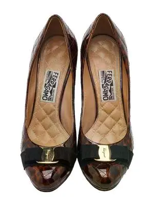 SALVATORE FERRAGAMO Ferragamo Vara Bow Leopard-Print Pumps