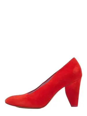 Celine Round-toe Block-heel Pumps - Red