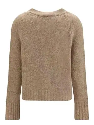 ALLUDE Cashmere V-neck Cardigan - Neutrals