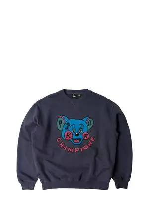 PARRA Graphic-print Elbow-patch Sweatshirt - Blue