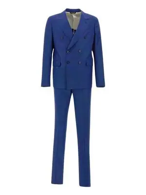 Brian Dales Double-breasted Peak-lapel Suit - Blue