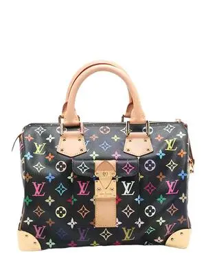 LOUIS VUITTON Monogram Multicolore Speedy 30 Boston Bag - Black