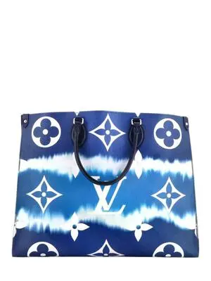 LOUIS VUITTON Louis Vuitton Onthego Limited Edition Escale Monogram Giant GM Tote Bag Blue
